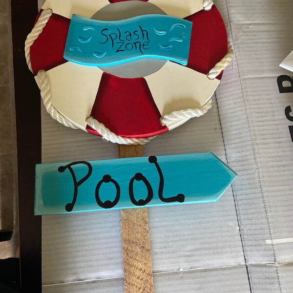 Splash Zone Pool Yard Sign - Etsy
