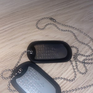 Steel US Army Dog Tag ID Set, Personalised & Embossed With Chains and ...