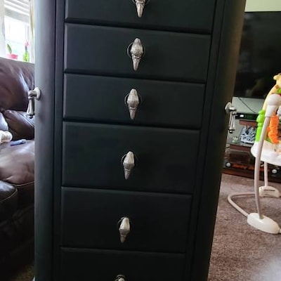 Silver Natural Shell Drawer Knobs / Natural Shell Cabinet / - Etsy