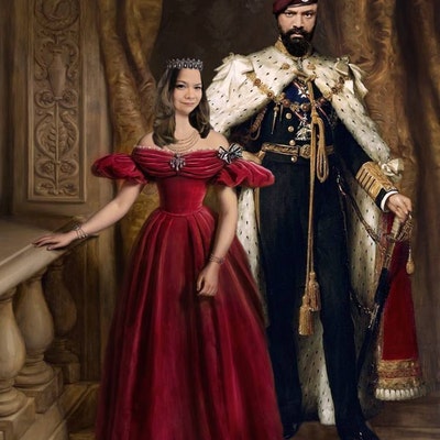 Custom Royal Portrait for Couple, Personalized Historical Portrait ...