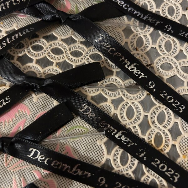 3/8" Personalized Ribbons With Clear Twist Tie, Printed Favor Ribbons ...