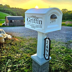 Custom Monogram Mailbox Vinyl Decal Custom Monogram Mailbox Vinyl Decal ...