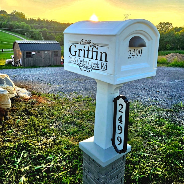 Custom Monogram Mailbox Vinyl Decal - Custom Monogram Mailbox Vinyl ...