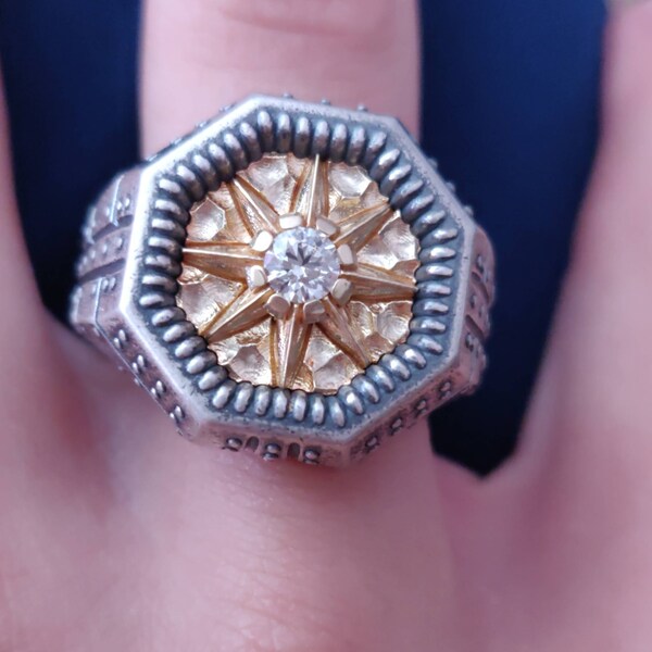 Supernatural Ring. Diamond Arra Star, Pentagram, Pentacle, Crowley ...