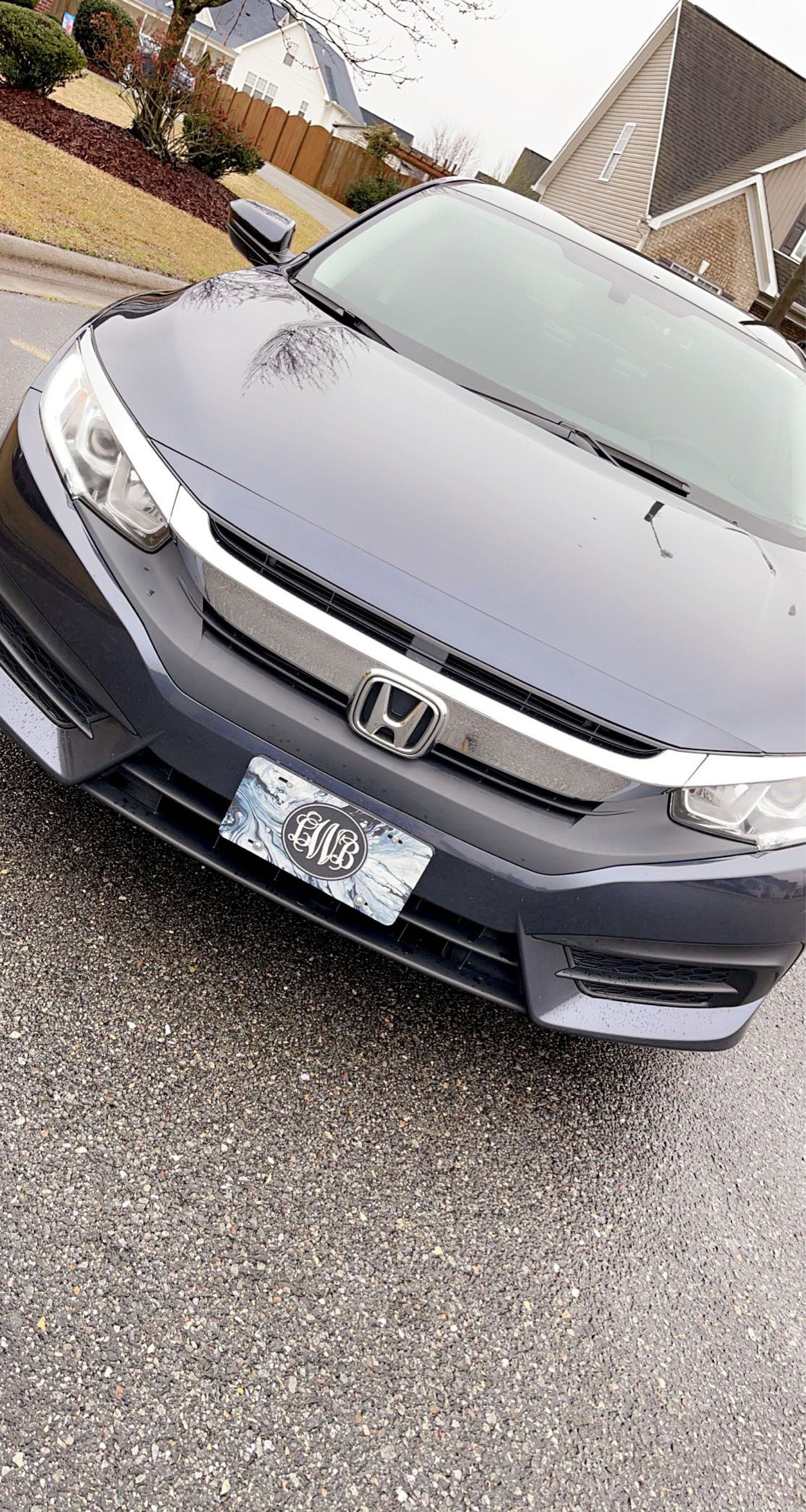 Marble Monogram License Plate Marble Like Monogram Car Tag | Etsy