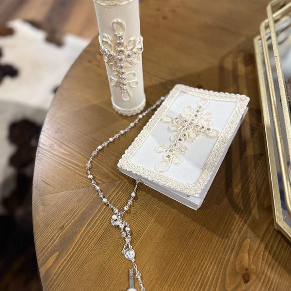 Beautiful English Communion Candle Set, Ivory First Communion Candle ...