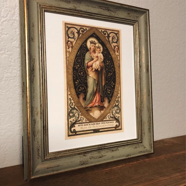 Our Lady of the Sacred Heart – Based on a Vintage French Holy Card ...