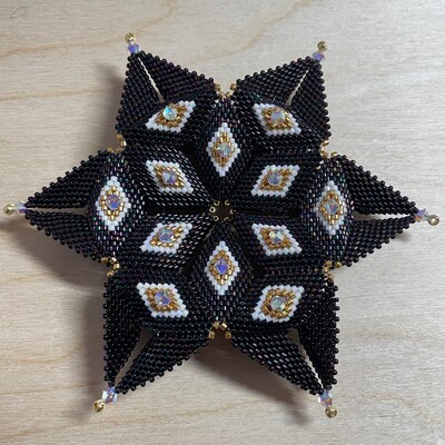 Beading Pattern Tutorial Ornament Galaxy Peyote Stitch Geometric Sphere ...