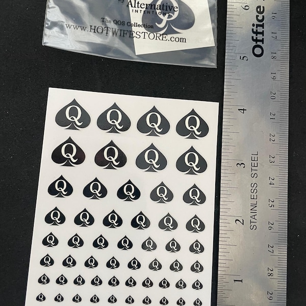 QOS BRANDED - 68pcs Queen of Spades 3D Nail Sticker Hotwife Vixen Sissy ...