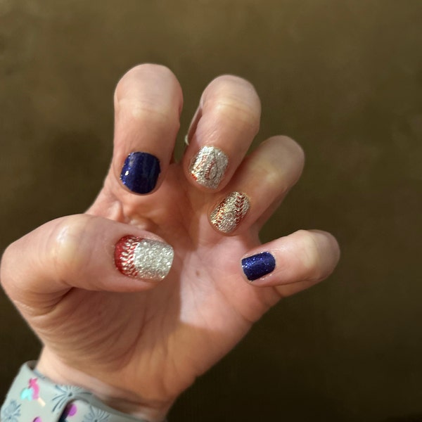 Home Run Nail Wraps /baseball Nail Wraps - Etsy