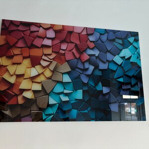 Beautiful Floral Stained Glass Effect Wall Art Glass Wall Art Home ...