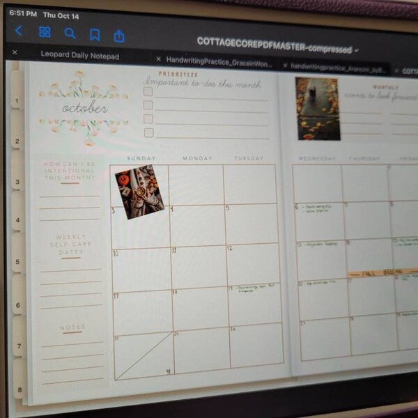 Academic Student Cottagecore Digital Planner UNDATED - Goodnotes Study ...
