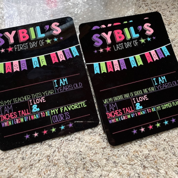 First Day of School Sign - Last Day of School Sign - Back to School ...