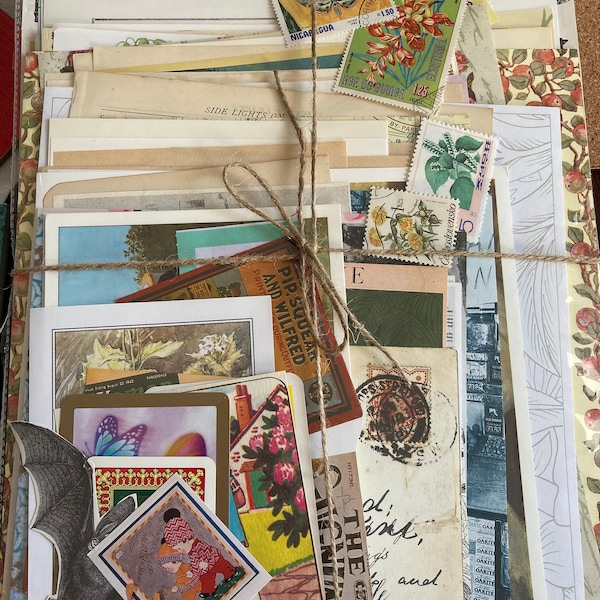 Vintage Paper Ephemera Pack. 75 Piece Mixed Paper Ephemera for ...