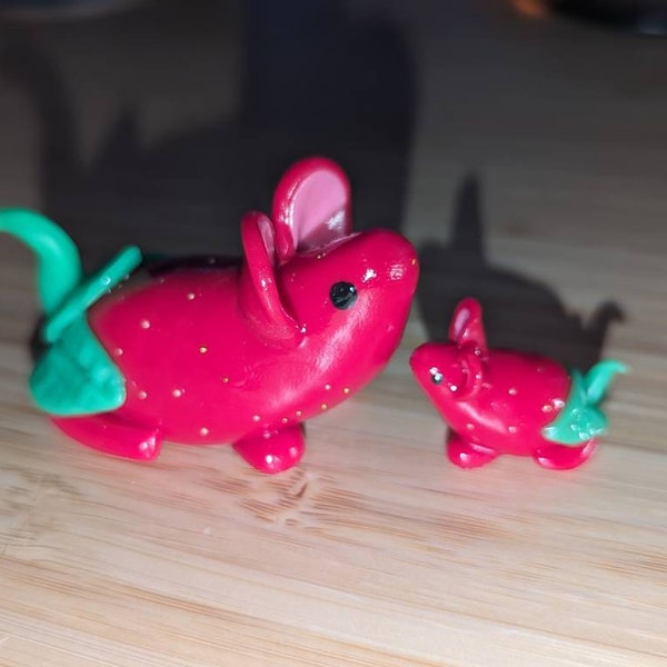 Strawberry Mouse With Baby Mouse! - Etsy