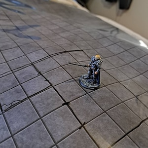 Grey Dungeon Tile Play Mat W/ 1" Grid / Gripmat Perfect for D&D ...