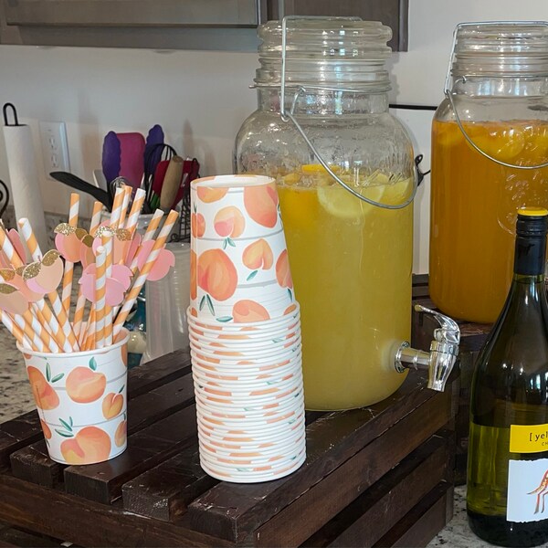 Peach Party Decorations. One Sweet Peach. Peach Party Straws. Peach ...