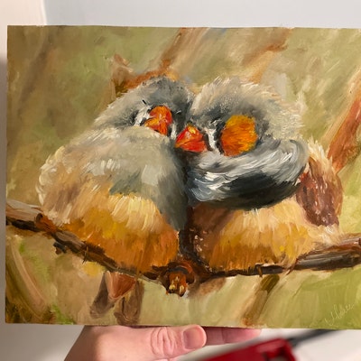 Swallow Painting Bird Original Art Barn Swallow Oil Pastel Draiwing ...
