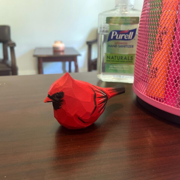 Handmade Cardinal Wood Carving Bird Figurine Cardinals Wood Cardinal ...