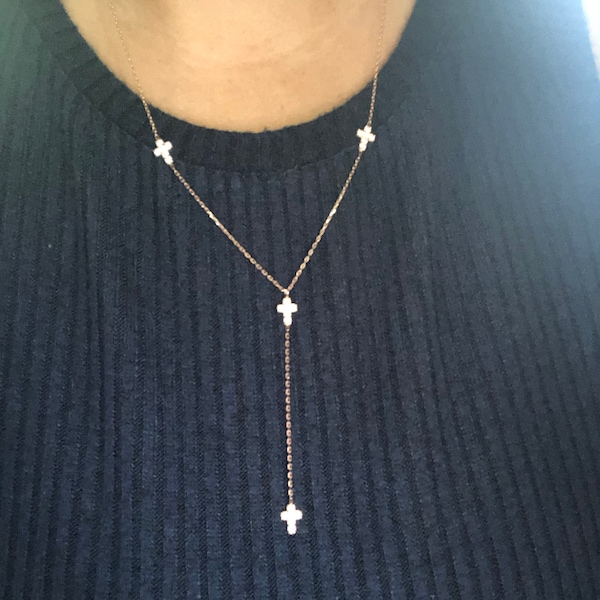Mini Cross Lariat - Etsy