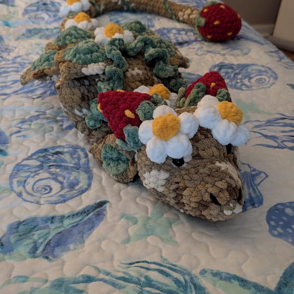 Straberis the Fairy Dragon Crochet Pattern, Strawberry Dragon Crochet ...