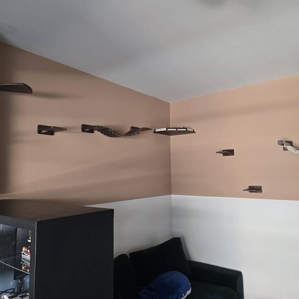 Set Cat Wall Furniture, Corner Cet Shelf, Cat Wall Scratching Post ...