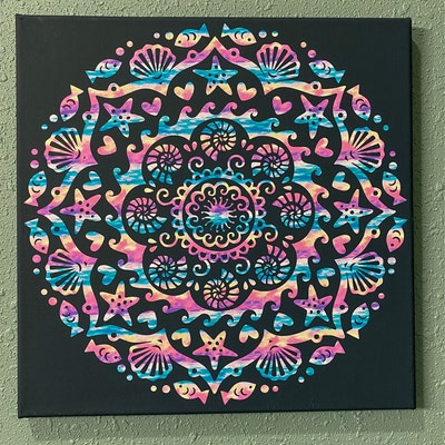 Mandala Beach SVG PNG DXF Digital Cutting File/mandala Svg/shells Svg ...