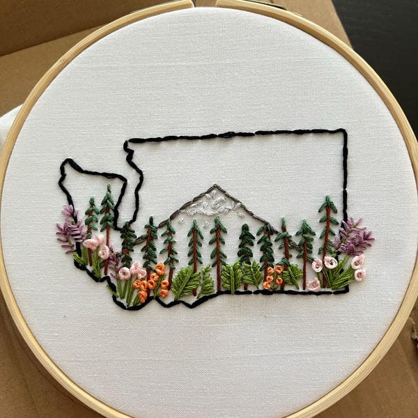 Washington State Embroidery Pattern - Digital Download - Pattern and ...