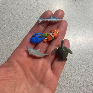 Tiny Blue Shark Figurine Soft Plastic Animal for Diorama or Aquarium ...