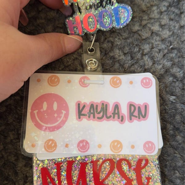 Custom Nurse Badge Name Tag/ Badge Buddy/ Badge Reel Name Card/ Badge ...
