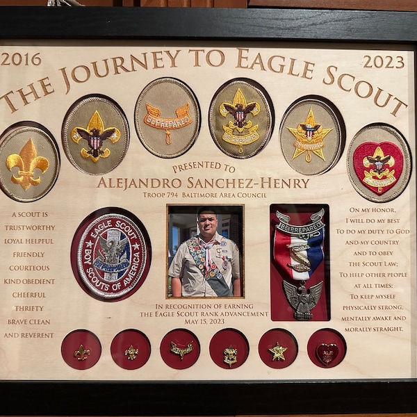 Journey to Eagle Plaque, 11x14 Wood Plaque, Eagle Scout Patches, Eagle ...