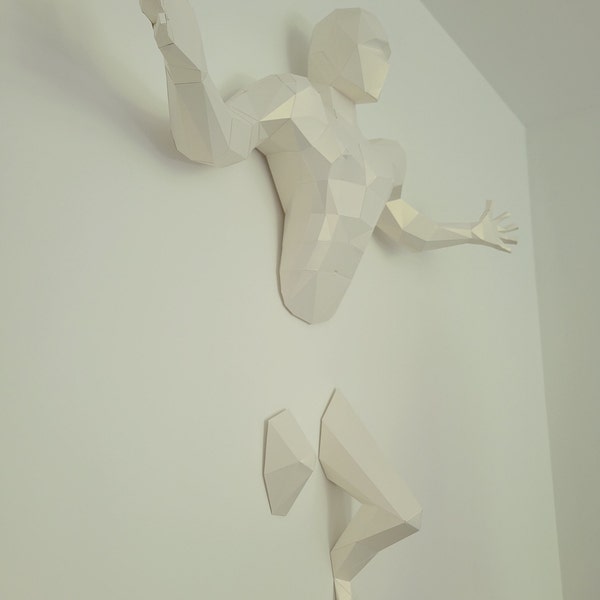 Hugging Man Papercraft Sculpture, Printable 3D Puzzle, Papercraft Pdf ...