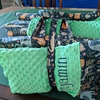 Personalized Kindermat Nap Mat Cover With Attached Minky Blanket ...
