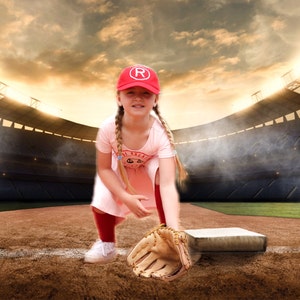 Baseball Digital Backdrop Softball NIGHT & DAY STADIUM Photoshop ...