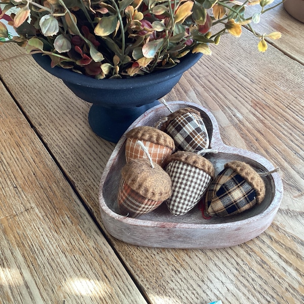 Handmade Fabric Pumpkins Plaid Flannel and Homespun Mini Jack Pumpkin ...