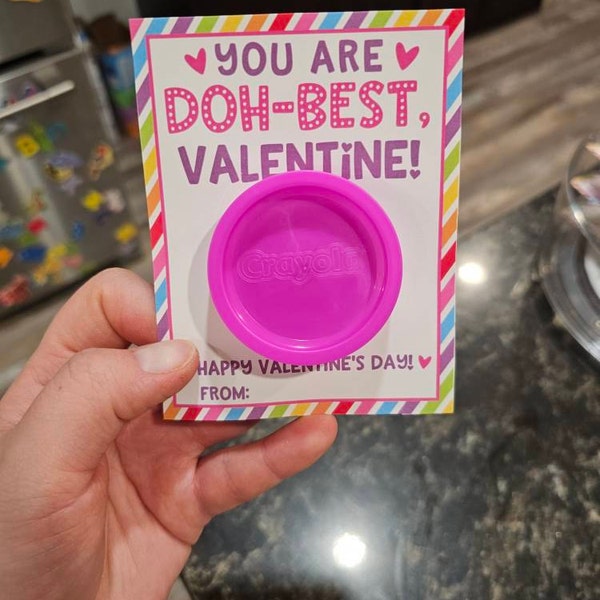 Playdoh Valentine Cards Classroom Valentines A-doh-able Kids Valentines ...