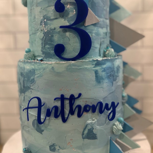 Cursive - Acrylic Custom Cake Name Tags, Cake Charms, Place Cards for ...