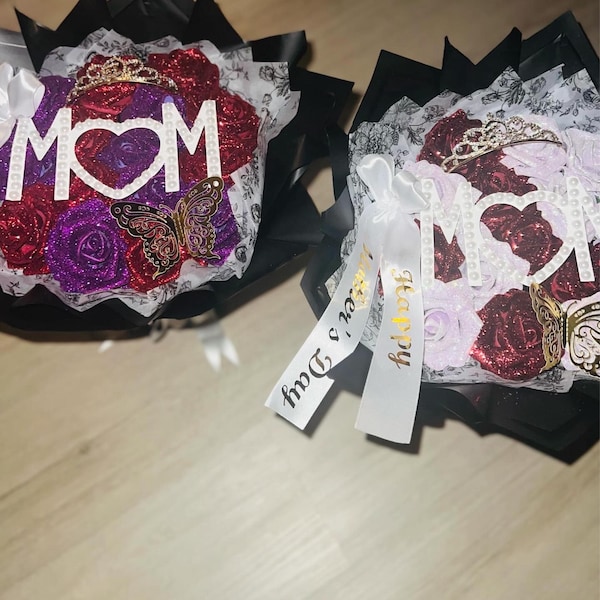 Graduation Roses Bouquet Glitter Flowers Class of 2025 Congratulations ...