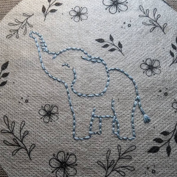 Floral Elephant Hand Embroidery Pattern: Printable Needlework Designs ...