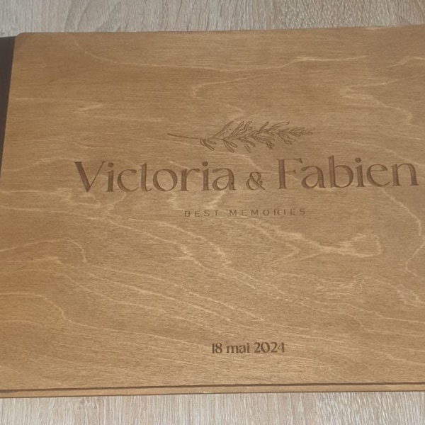 Please Sign Our Guest Book, Polaroid Photo Album Gift, Wooden Guest ...