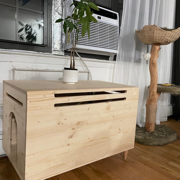 Cat Double Litter Box Cabinet Build Plans, DIY Litter Box Plans, Cat ...