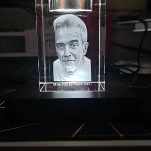 Custom 3D Crystal Photo Gift, Personalized 3D Photo Engraved Crystal ...