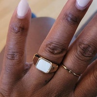 Tiny Initial Ring, Gold Fill or Sterling Silver, Personalizable Letter ...