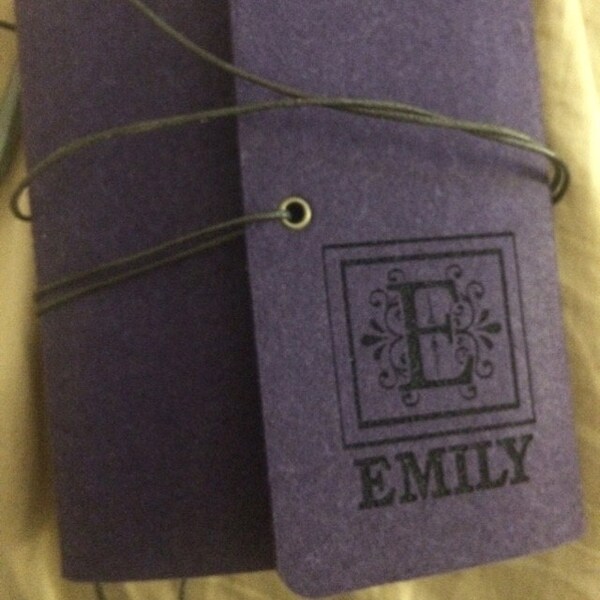 Purple Monogrammed Personalized Felt Engraved Notebook Diary, Journal ...