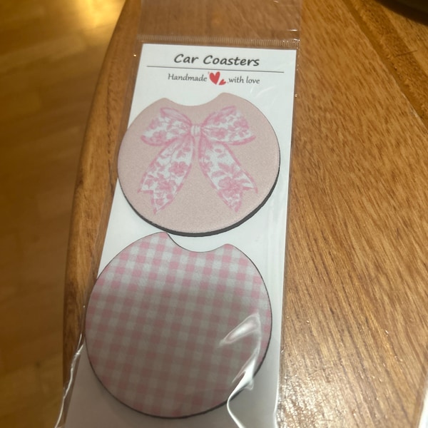 Coquette Car Coaster, Rubber Car Coaster, Ceramic Coaster, Car Decor - Etsy