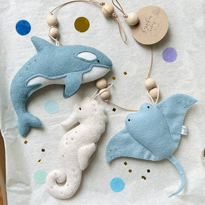 PDF Pattern and Step by Step Tutorial for Ocean Baby Mobile. Felt ...