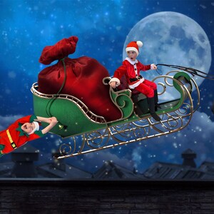 Santa Sleigh Rooftop Scene V1 - Etsy
