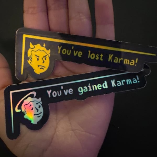 Fallout Karma Lost or Gained Handmade Holographic Vinyl Sticker - Etsy