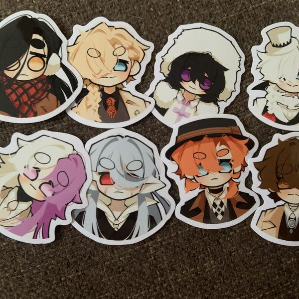 BSD Chibi Stickers - Etsy UK