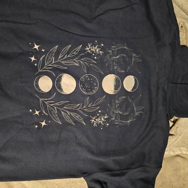 Moon Hoodie With Design on the Back of Hoodie, Celestial Shirt, Moon ...